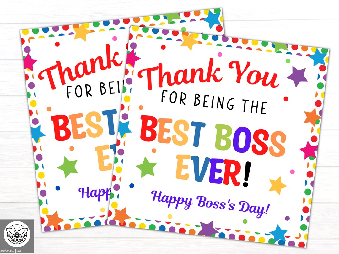 Happy Boss's Day Printable | Boss's Day Gift Tag | Printable Instant ...