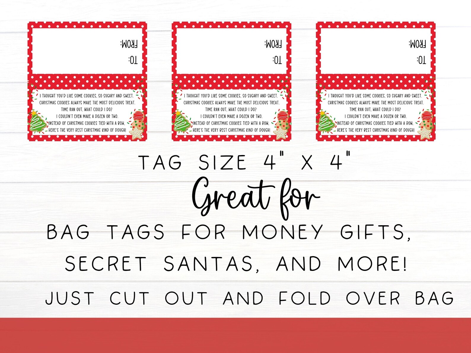 Holiday Dough Treat Bags | Christmas Dough Treat Bag Toppers | Money ...