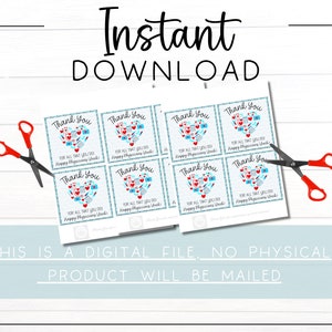 Physicians Week Printable Gift Tags | Gifts for Physicians | Happy ...