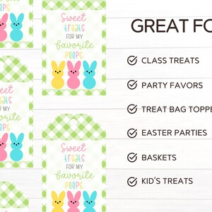 Easter Peeps Printable Tags Happy Easter Treats for My Peeps Gift Tags ...