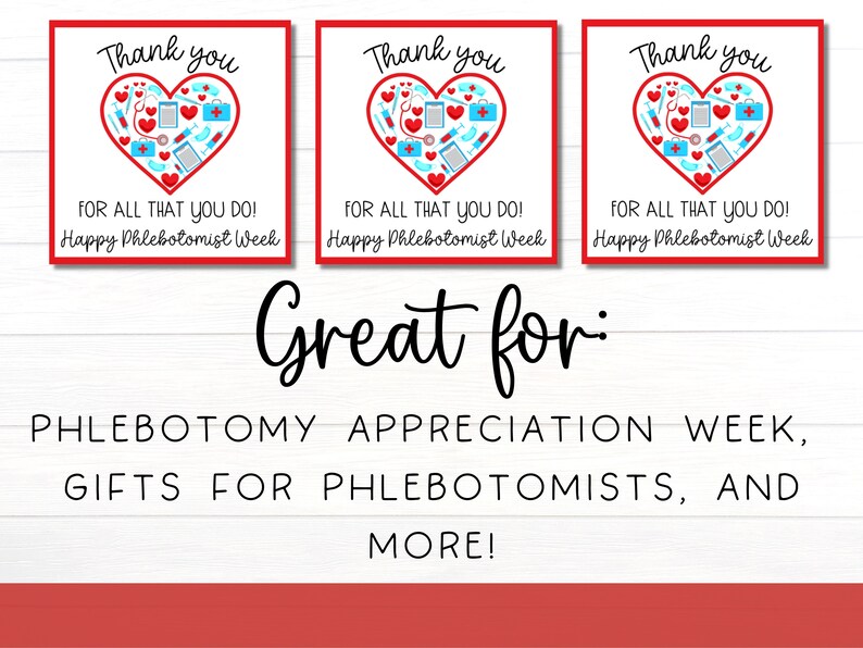 Phlebotomy Appreciation Week Gift Tag Printable | Gifts for ...