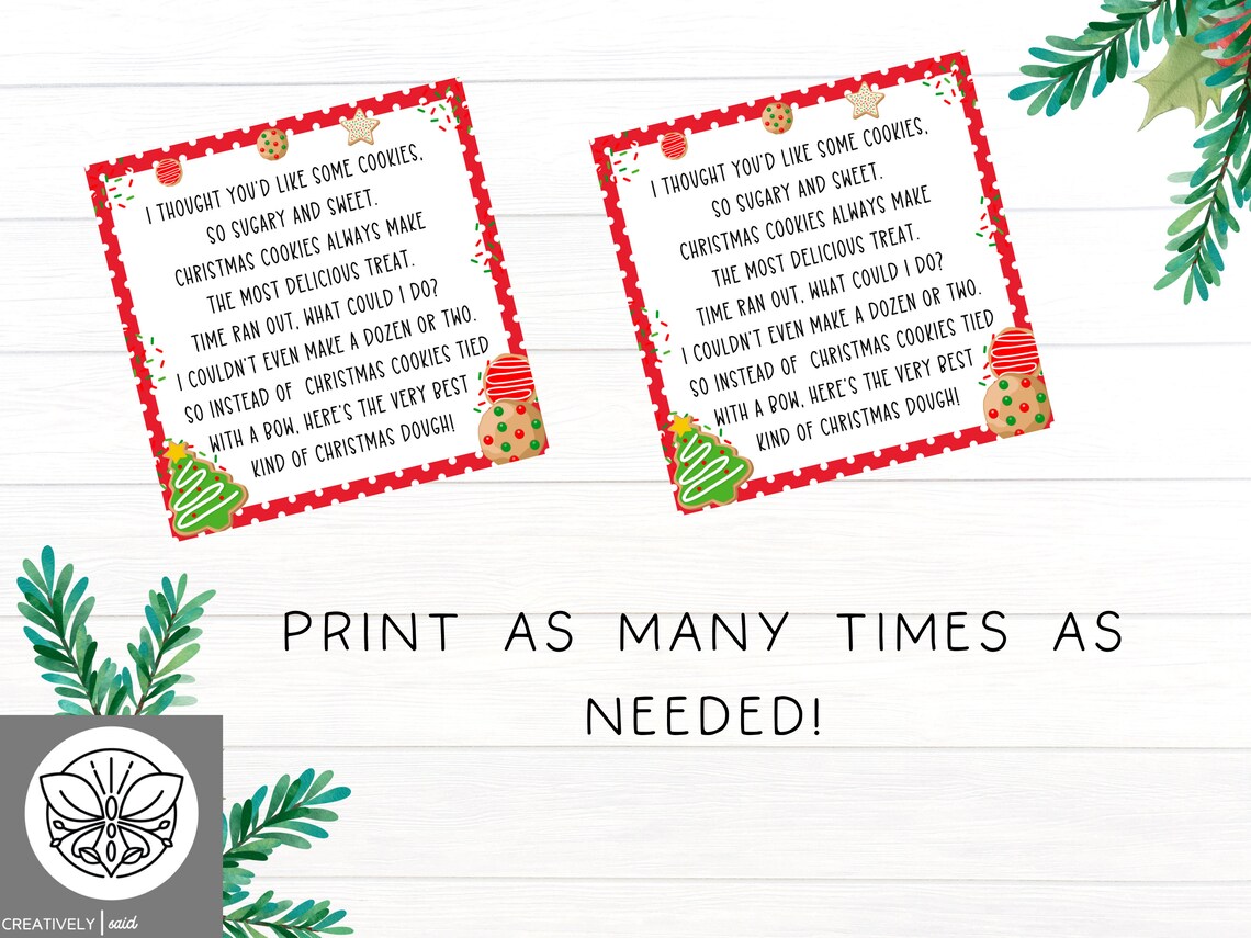 Holiday Dough Treat Bags | Christmas Dough Treat Bag Toppers | Money ...