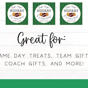 Football Good Luck Tags Printable Football Party Favor - Etsy