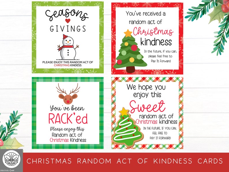 Christmas Random Act of Kindness Cards Pay It Forward - Etsy