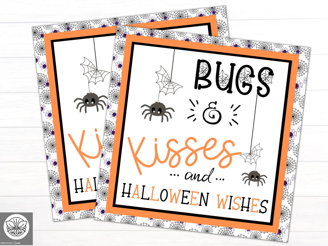 Halloween Treat Bags | Bugs and Kisses Gift Tags | Costume Party Boo ...