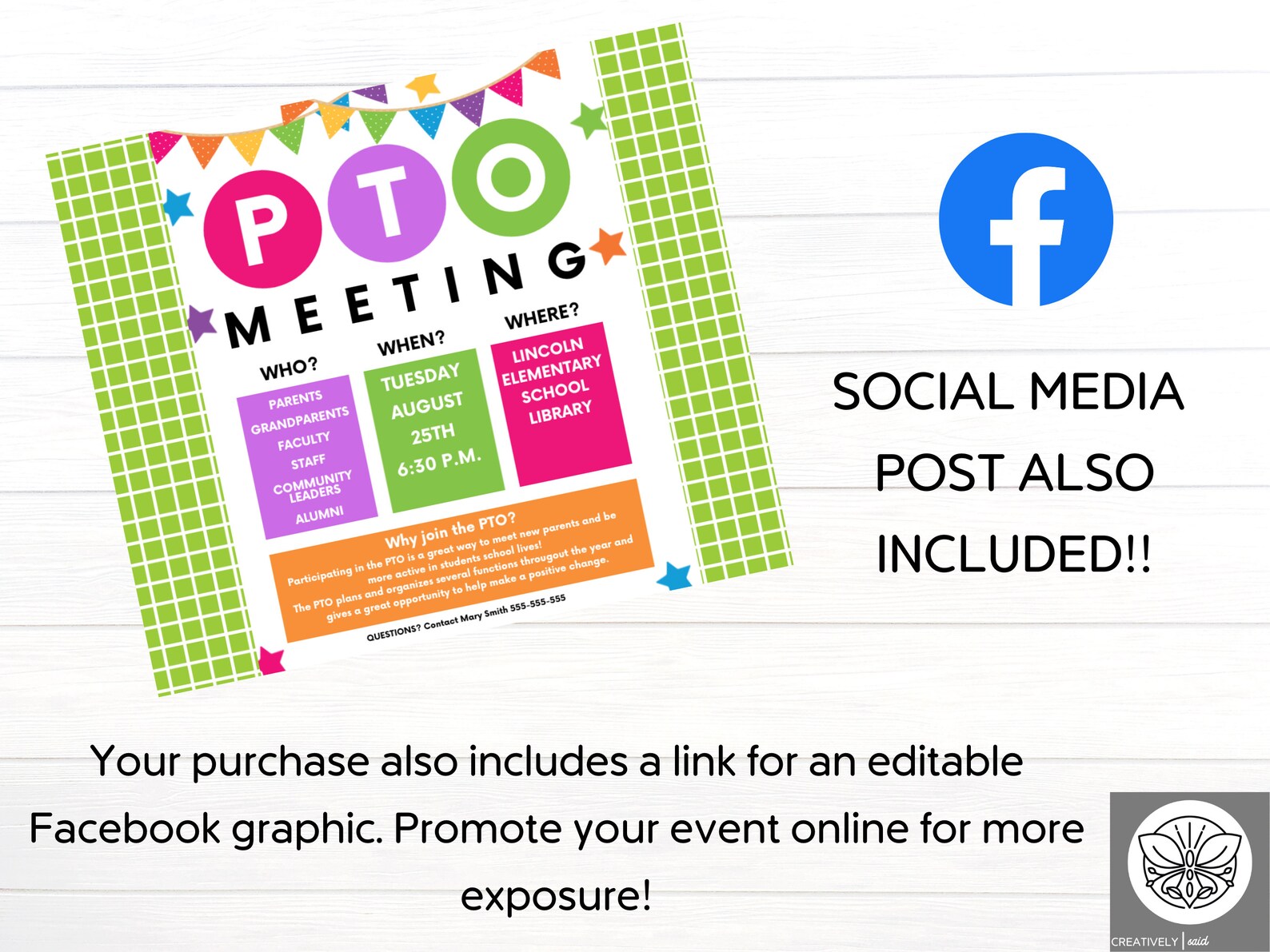 PTO Templates PTO Meeting Flyer Back to School PTO Meeting - Etsy