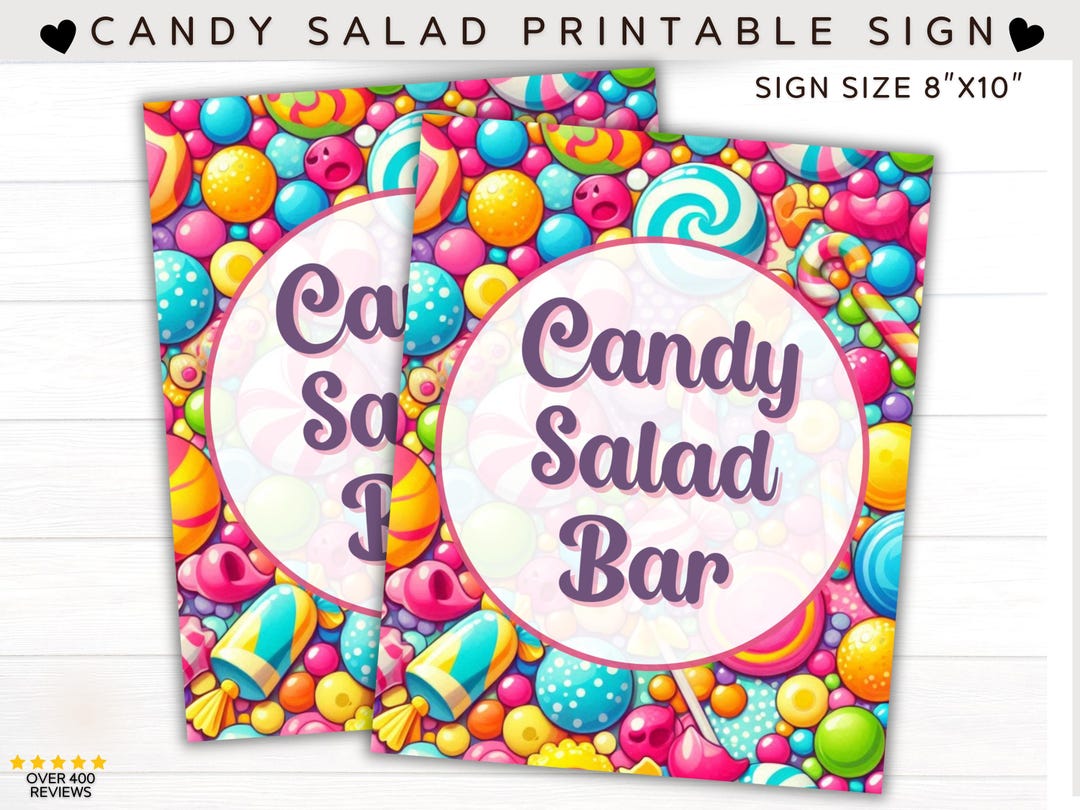 Candy Salad Printable Gift Tag Instant Download | Gifts for Candy ...