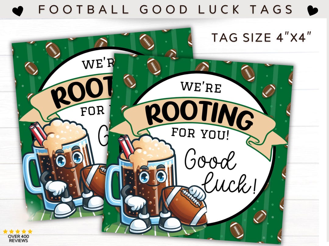 Football Good Luck Tags | Printable Football Party Favor | Football ...