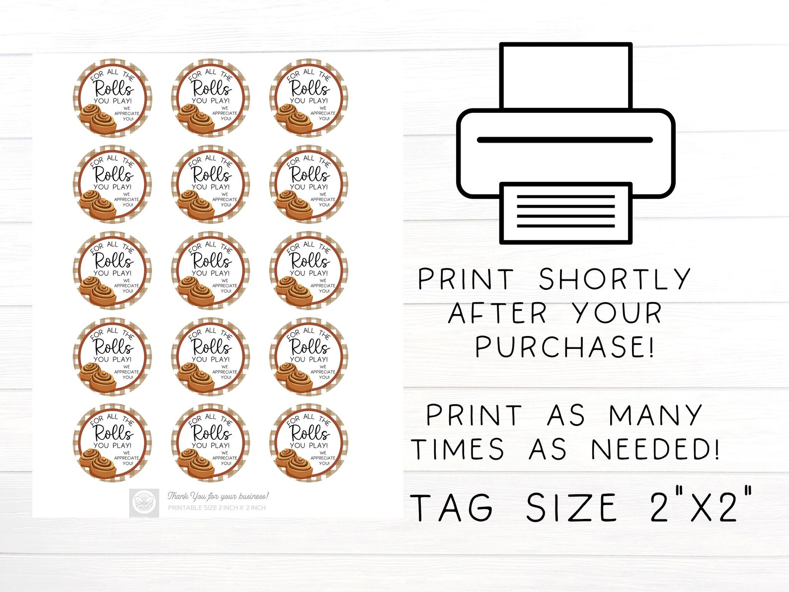 Cinnamon Roll Gift Tag | Teacher Nurse Staff Appreciation Gift Tag ...