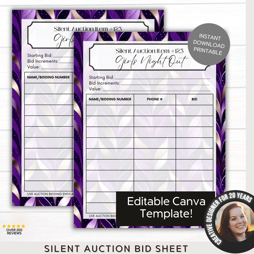 Fundraiser Auction Gift Baskets Form Flyer Basket Bid Description List ...