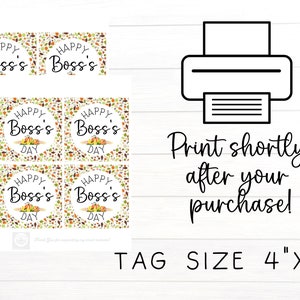 Happy Boss's Day Printables | Boss's Day Gift Tags | Gifts for Boss's ...
