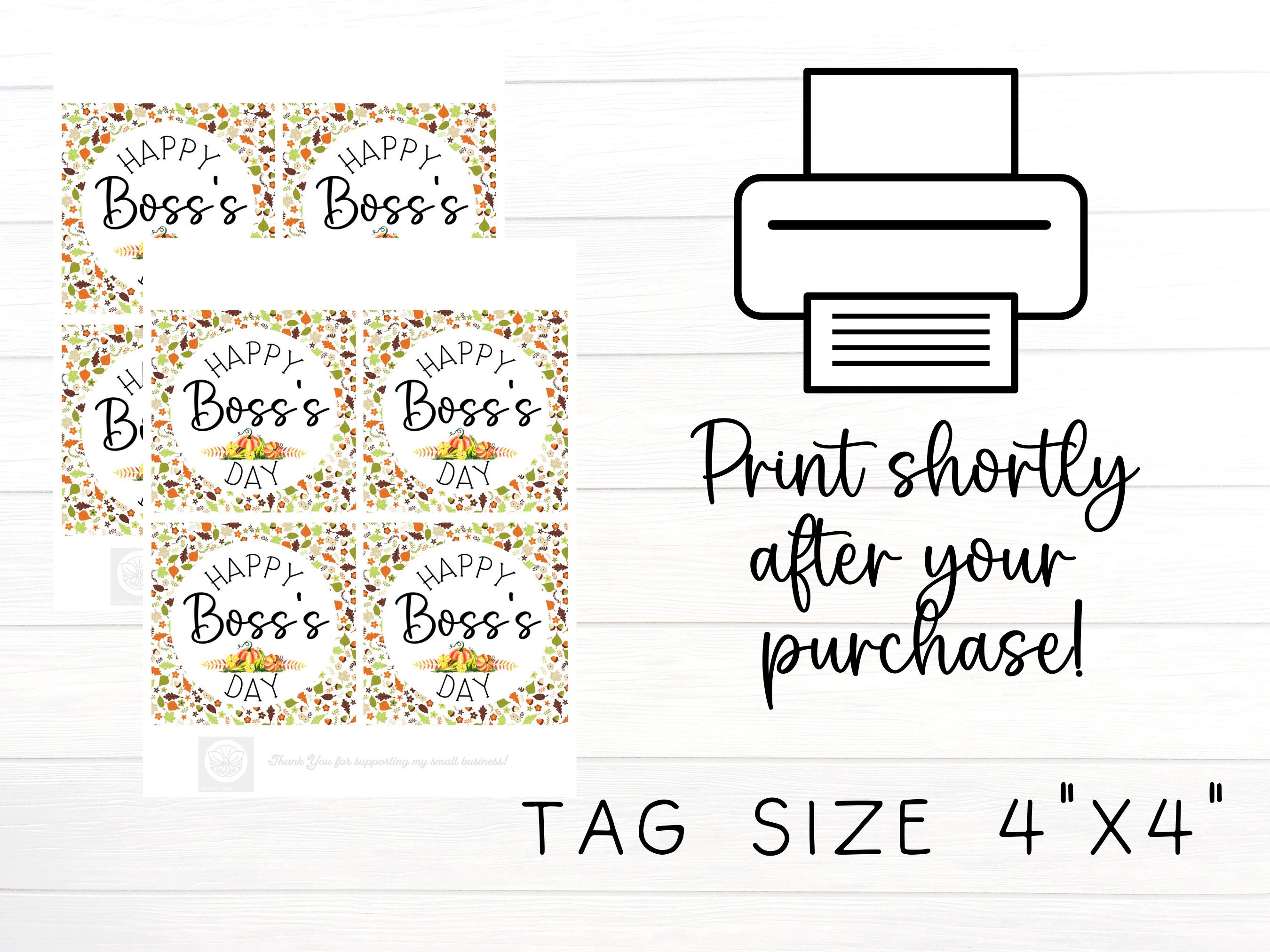 Happy Boss's Day Printables | Boss's Day Gift Tags | Gifts for Boss's ...
