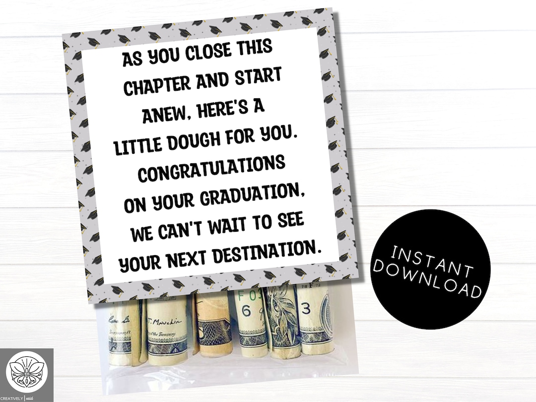 Graduation Money Gift Ideas Printable Instant Download | Teenage Girl ...