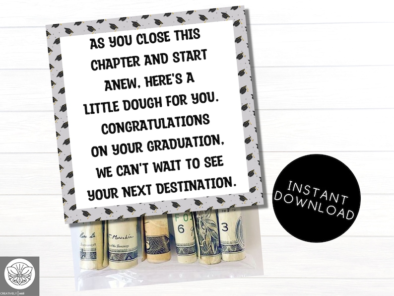 Graduation Money Gift Ideas Printable Instant Download | Teenage Girl ...