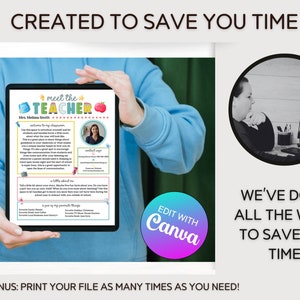 Meet the Teacher Template | Editable Teacher Printable | Editable Canva ...