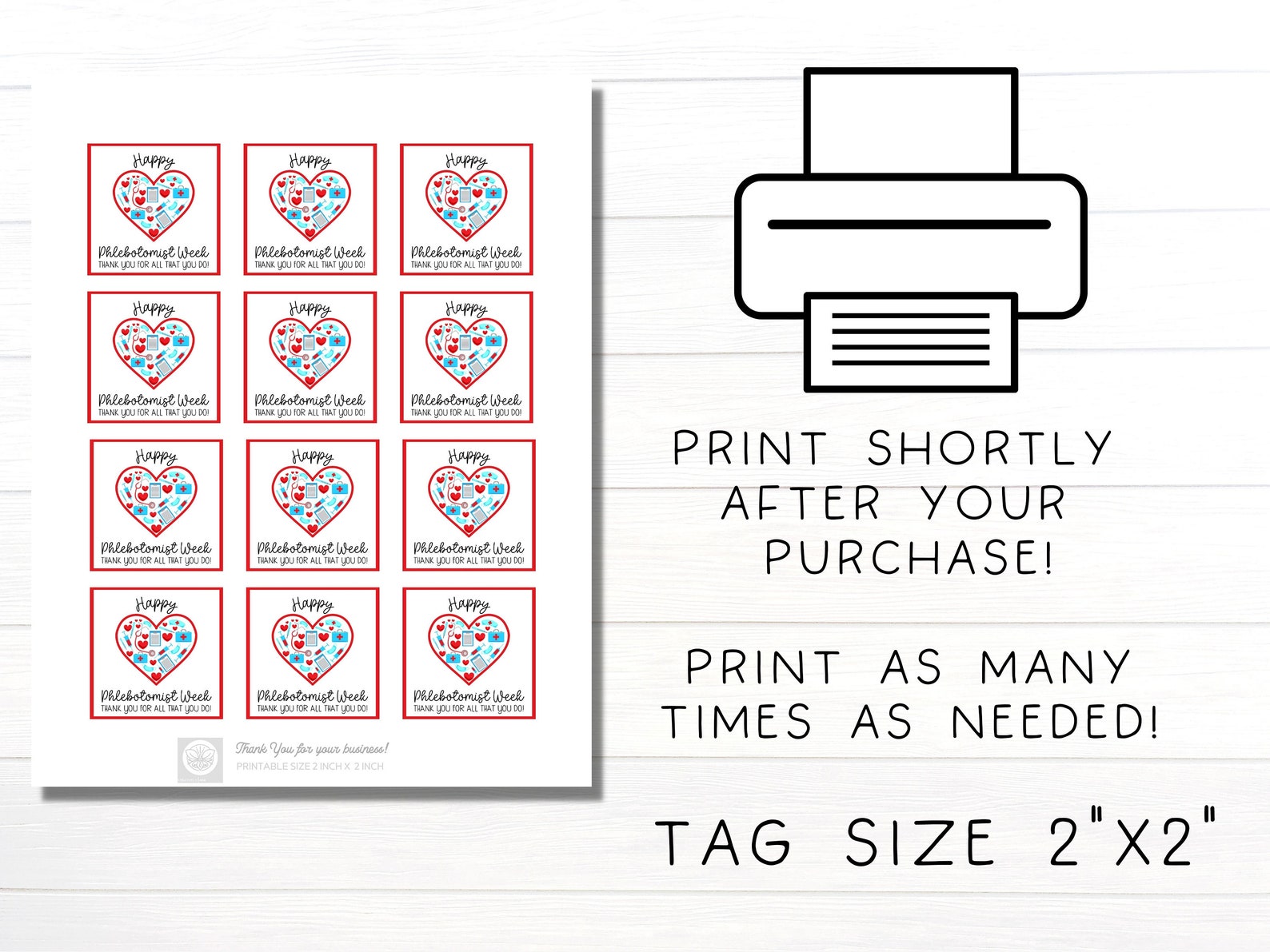 Phlebotomy Appreciation Week Gift Tag Printable | Gifts for ...