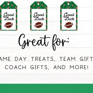 Football Good Luck Tags Printable Football Party Favor - Etsy