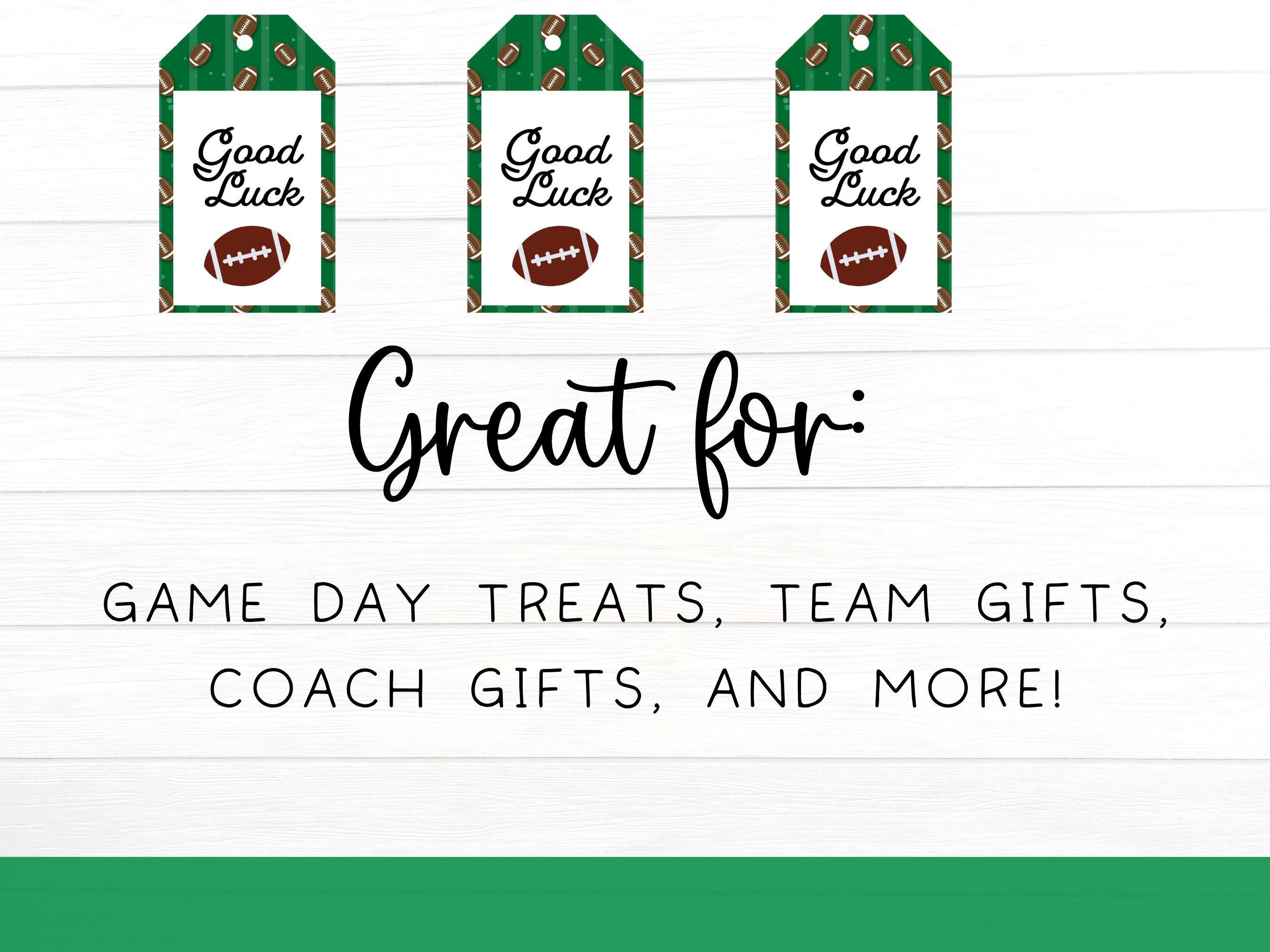 Football Good Luck Tags | Printable Football Party Favor | Football ...