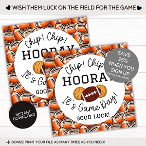 Football Good Luck Tags | Printable Football Party Favor | Football ...
