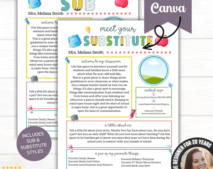 Substitute Teacher Tracker - Etsy