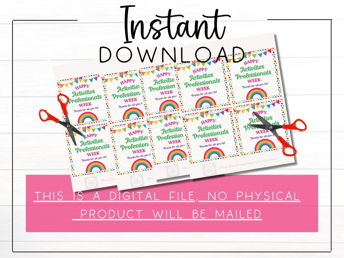 Activities Director Appreciation Day Week Printable Gift Tag ...