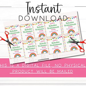 Activities Director Appreciation Day Week Printable Gift Tag ...