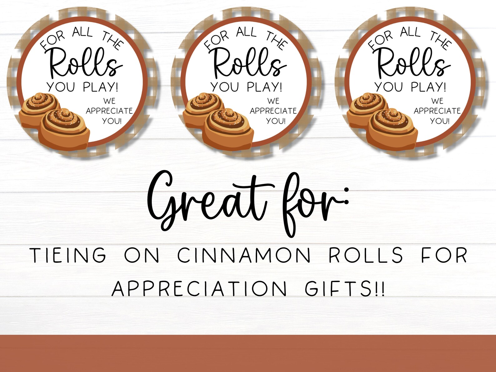 Cinnamon Roll Gift Tag | Teacher Nurse Staff Appreciation Gift Tag ...