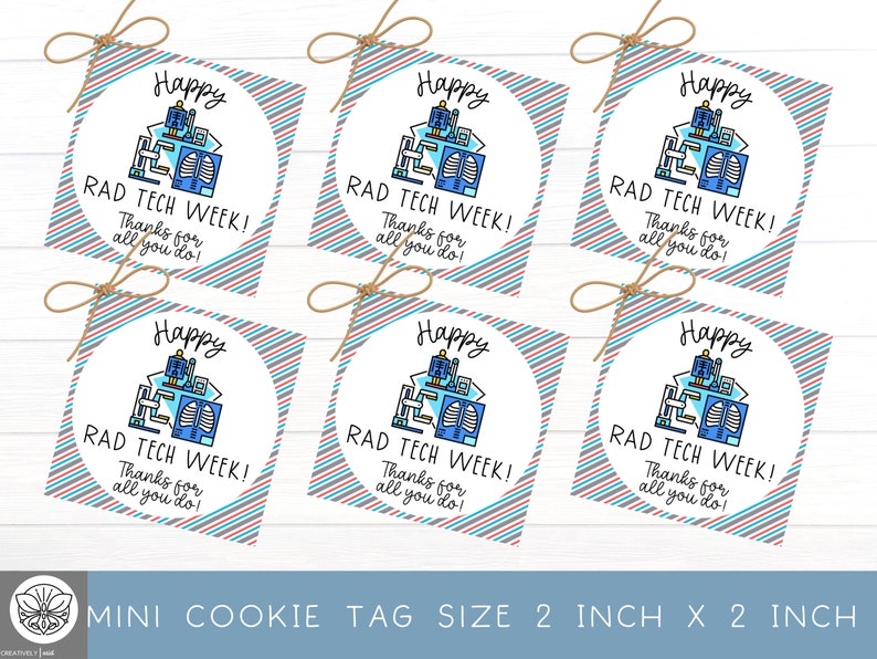Rad Tech Week Printable Gift Tag Sticker Label Gift for Rad - Etsy