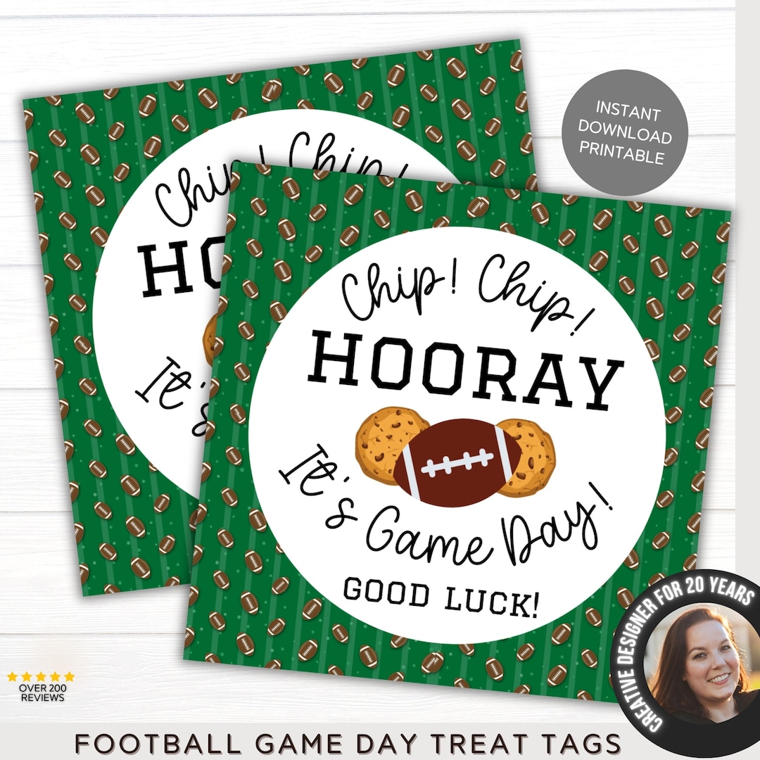 Football Good Luck Tags | Printable Football Party Favor | Football ...