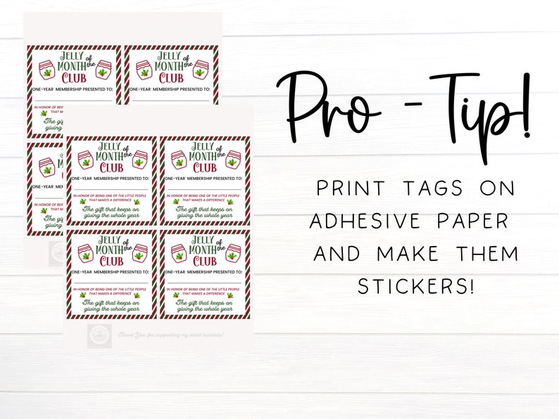 Christmas Vacation Jelly of the Month Club Tag Printable - Etsy