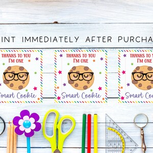 Teacher Appreciation Tags Smart Cookie Tag PTO Teacher - Etsy