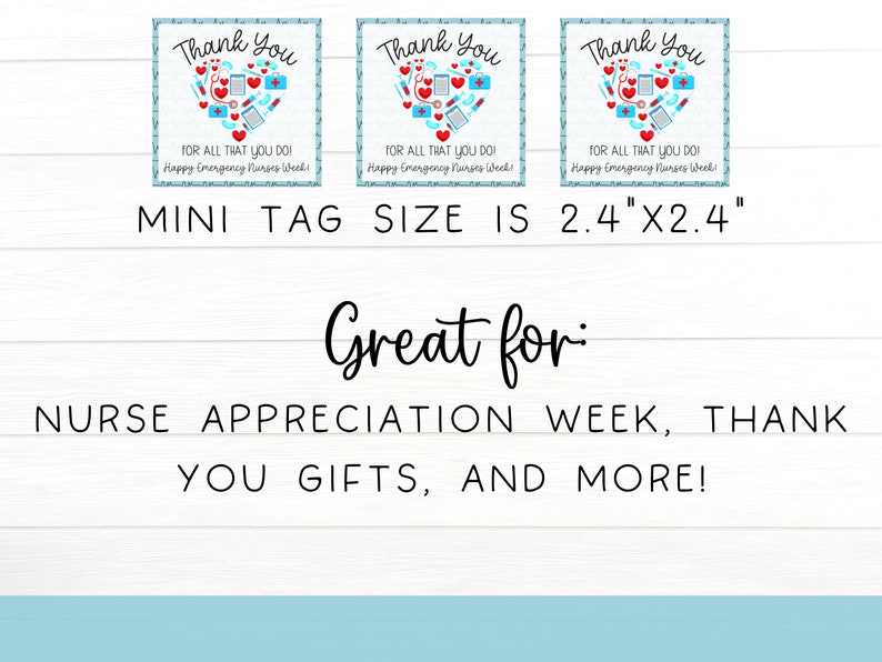 Emergency Nurse Week Appreciation Gift Tag Emergency Nurse - Etsy