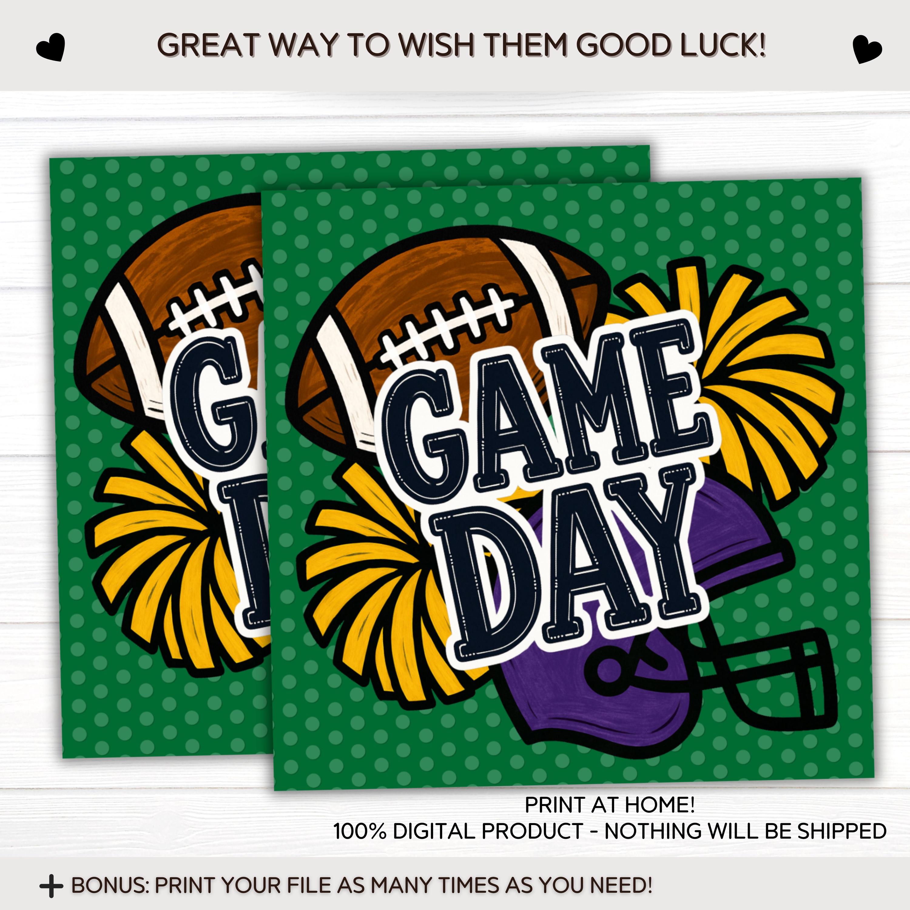 Football Good Luck Tags | Printable Football Party Favor | Coach Gift ...