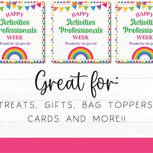 Activities Director Appreciation Day Week Printable Gift Tag ...