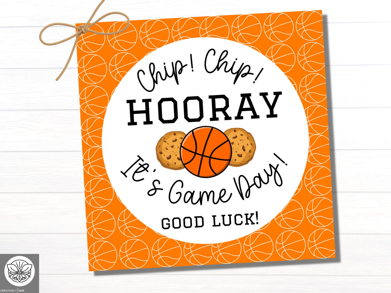 Basketball Good Luck Tags Printable Basketball Party Favor - Etsy