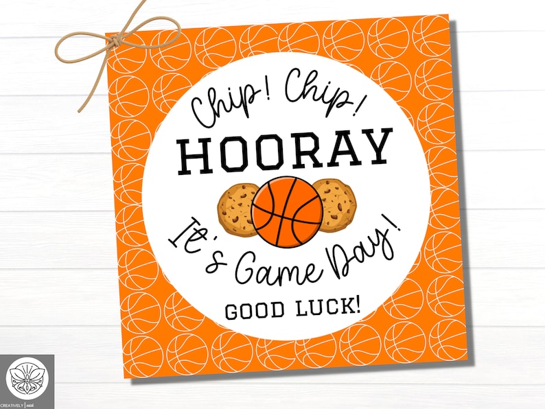 Basketball Good Luck Tags Printable Basketball Party Favor - Etsy