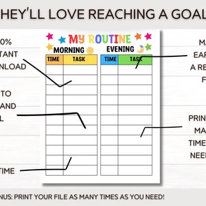 Printable Kids Chore Chart Behavior Reward Chart for Children Daily ...