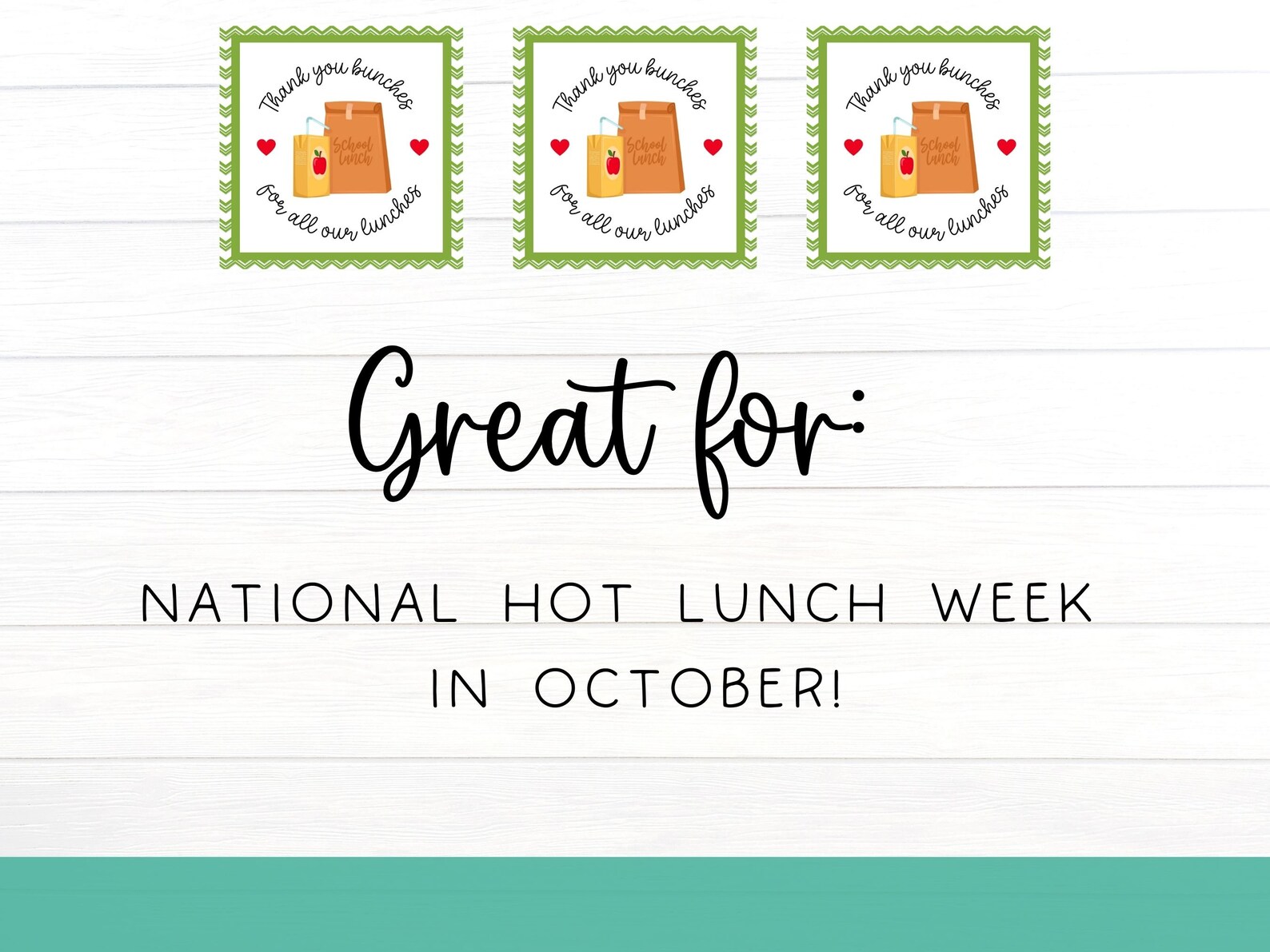 Lunch Lady Gift | National Hot Lunch Week Printable | Gifts for ...