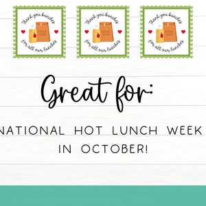 Lunch Lady Gift | National Hot Lunch Week Printable | Gifts for ...