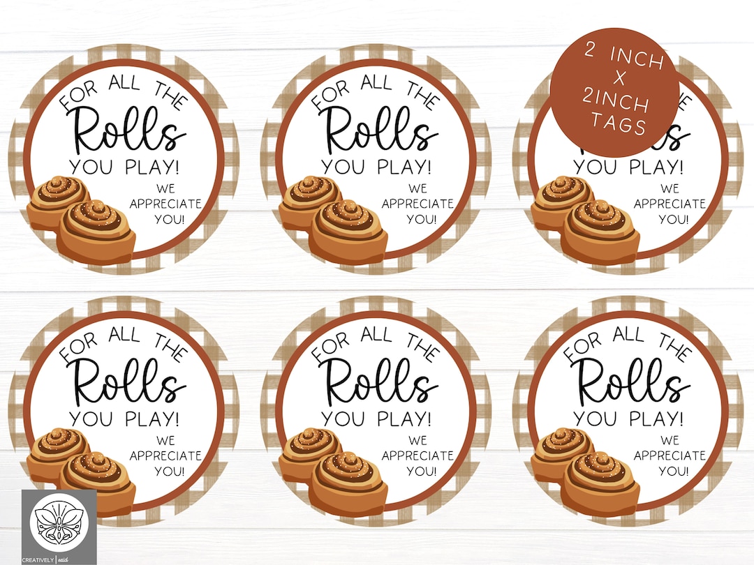 Cinnamon Roll Gift Tag | Teacher Nurse Staff Appreciation Gift Tag ...