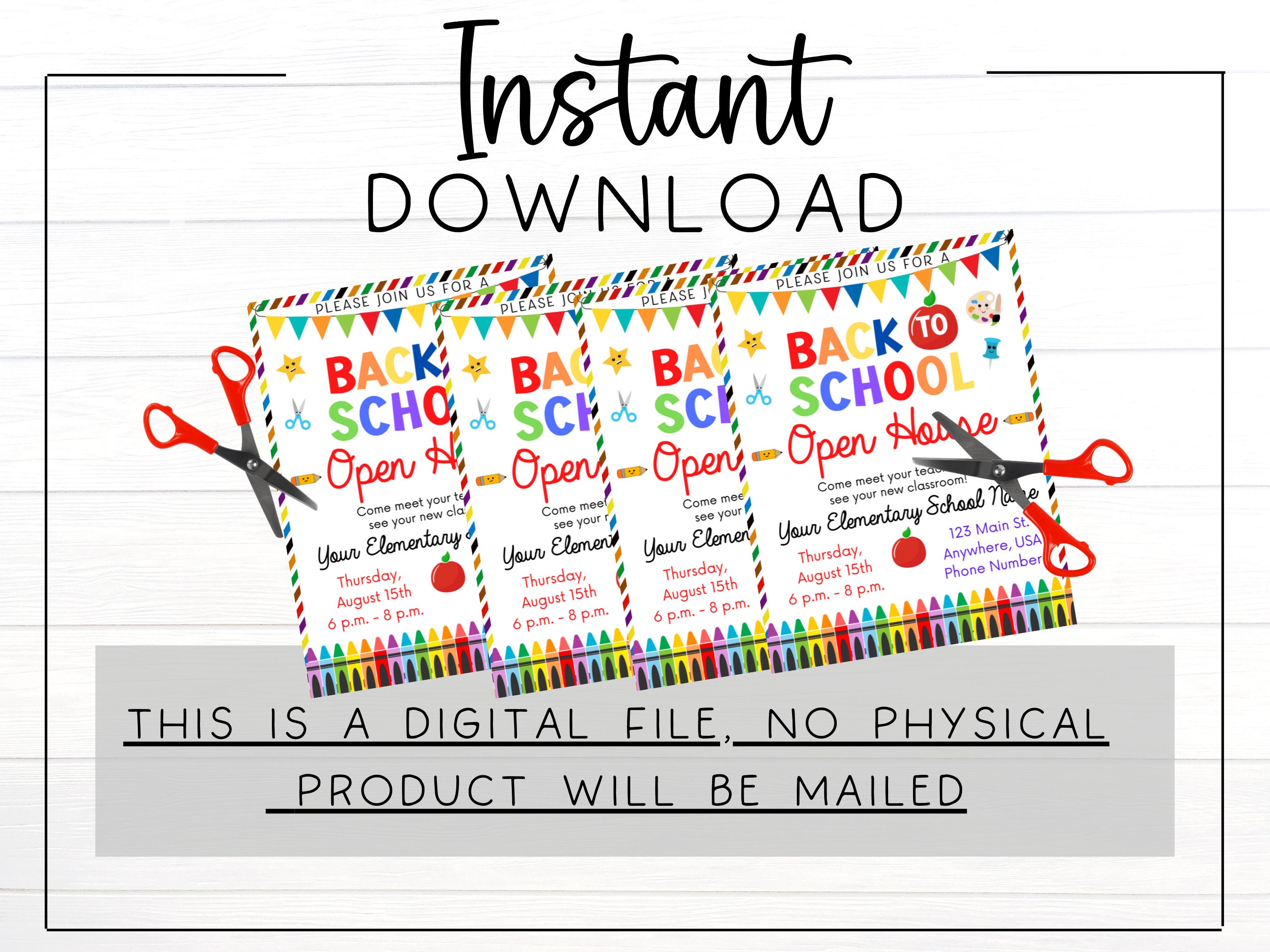 Back to School Flyer Editable School Open House Flyer Canva - Etsy