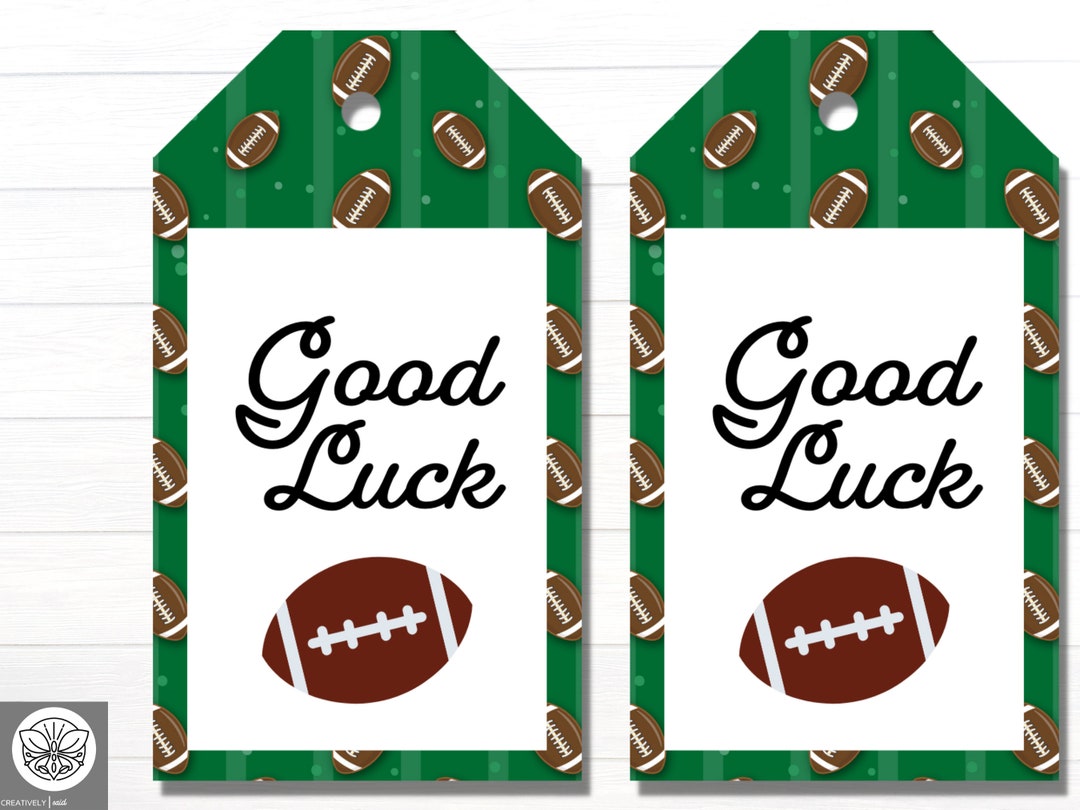 Football Good Luck Tags | Printable Football Party Favor | Football ...