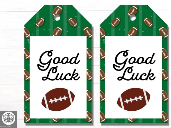 Football Good Luck Tags Printable Football Party Favor - Etsy