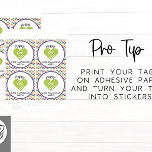 Case Worker Gifts | Case Managers Week Printable Gift Tags | Label ...