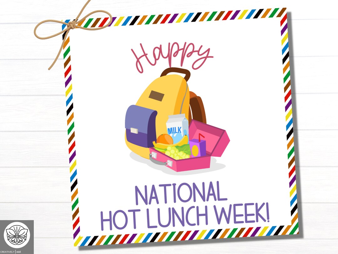 National Hot Lunch Week Printable Gifts for Lunch Lady - Etsy