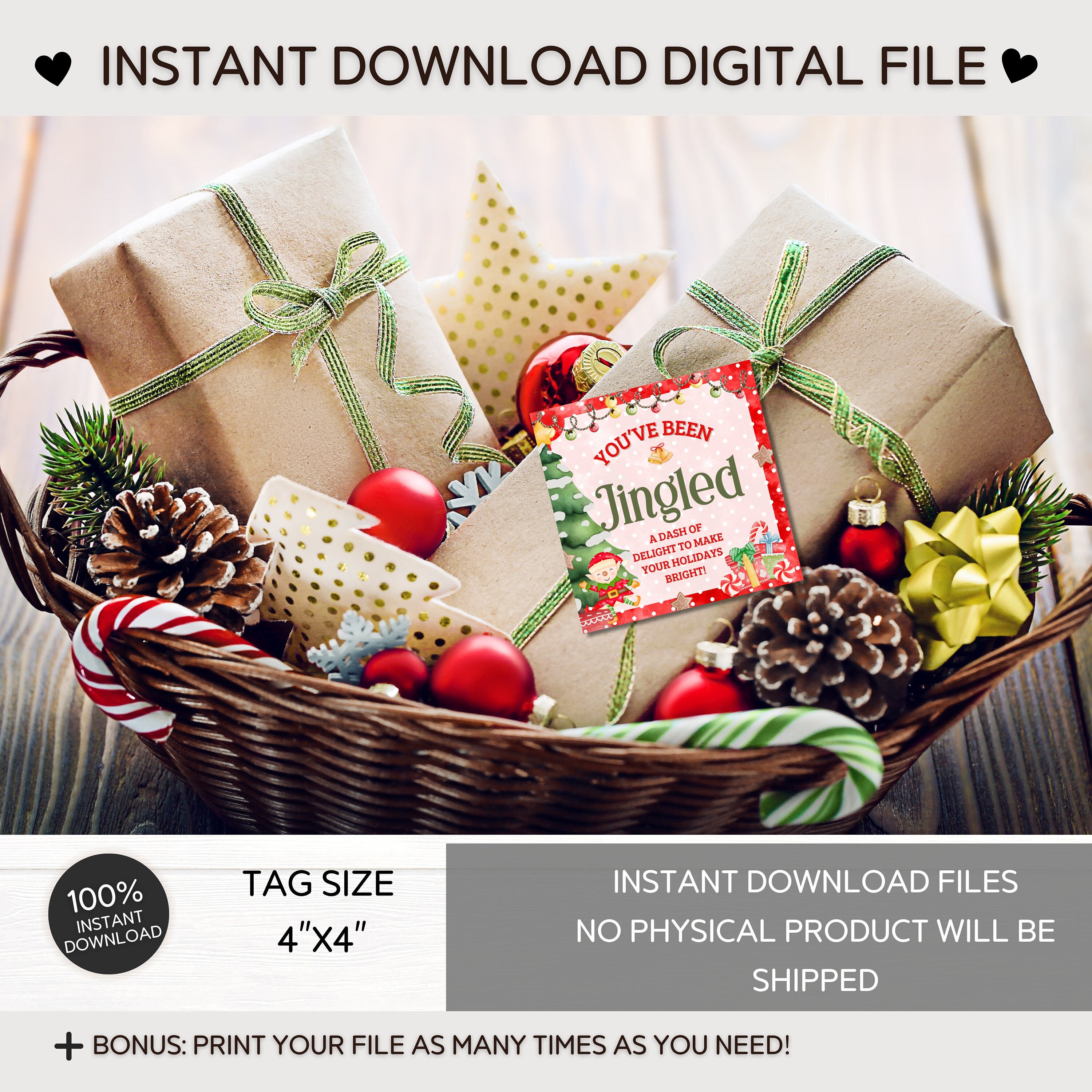 You've Been Jingled Printable Gift Tags | Christmas Gifts for Neighbors ...