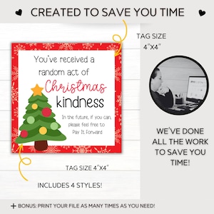 Christmas Random Act of Kindness Cards | Pay It Forward | Printable ...