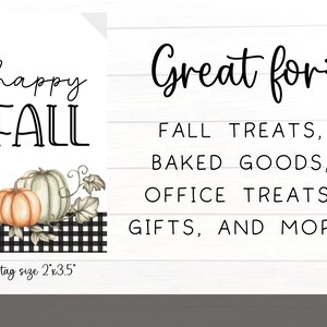 Happy Fall Gift Tags |autumn Treat Tag| Fall Treat Bag | Fall Labels ...
