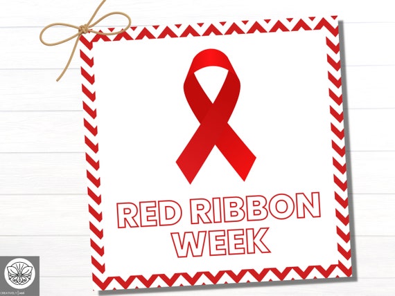 Red Ribbon Week Awareness Red Ribbon Week Printable Gift Tag - Etsy