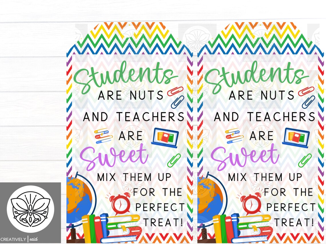 Printable Trail Mix Tag Teacher Appreciation Tag Teacher - Etsy
